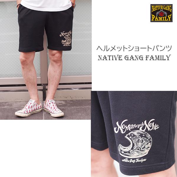 NATIVE GANG FAMILY（ネイティブギャングファミリー） ヘルメットショートパンツ NGF51-591 バイカー タトゥー ...