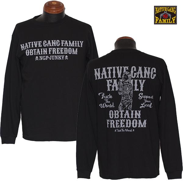 NATIVE GANG FAMILY ネイティブギャングファミリー OBTAIN FREEDOMビキニガールロンT NGF53-683 ...