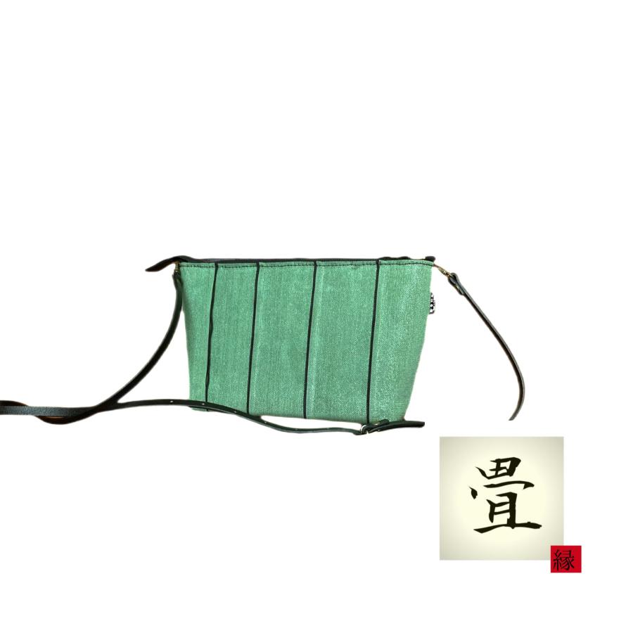 本革ショルダーの若草色畳ヘリポシェット 畳ヘリショルダーバッグ : 和雑貨・バッグのお店 ちはる屋 - 通販 - Yahoo!ショッピング