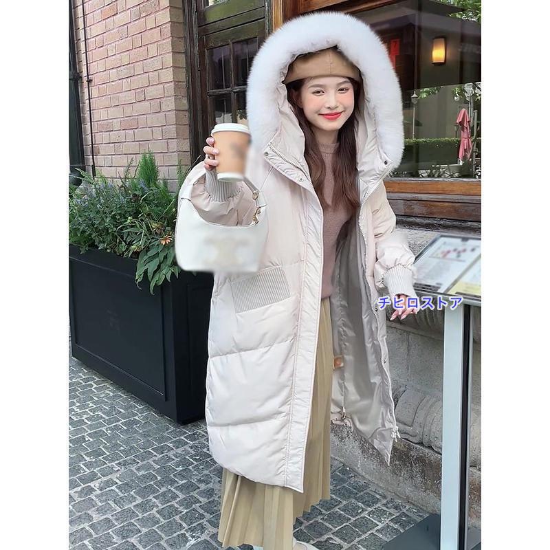 ダウンコート レディース ロングコート 90％ダウン フード付き 大きい