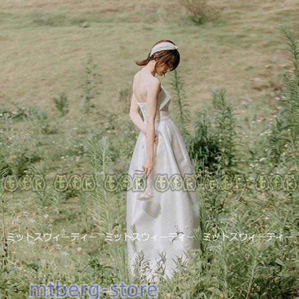 ウェディングドレス ビスチェ 前ミニ 二次会 ホワイト 花嫁 Aライン