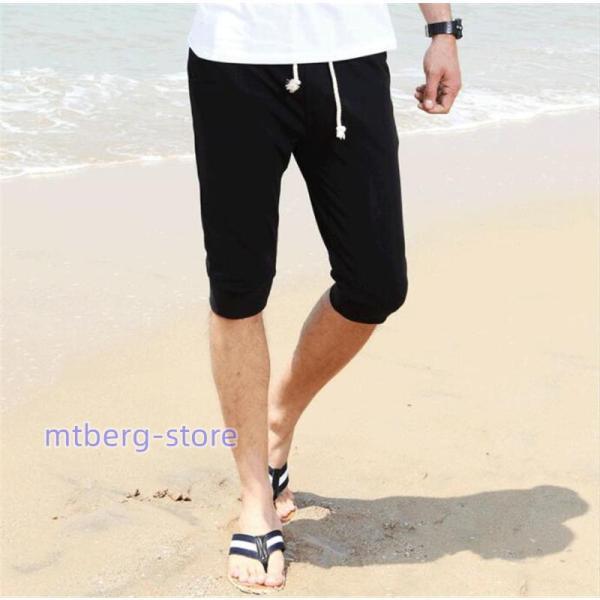 七分丈 クロップドパンツ メンズ 春夏 ハーフパンツ コットン イージーパンツ ショートパンツ 速乾 UV 作業着 アウトドア スポーツウエア ...
