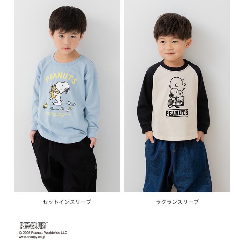 PEANUTS キッズ 長袖 Tシャツ ピーナッツ スヌーピー ベビー服 子供服 男の子 女の子 ロンT チャーリー・ブラウン 秋 80 90 100 110 120 130 140cm [M ...