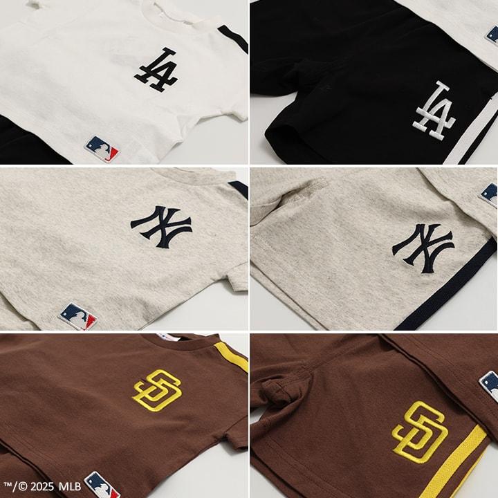 MLB キッズ セットアップ Tシャツ 半袖 ハーフパンツ 子供服 男の子 綿100％ ロゴ ヤンキース ドジャース 夏 90 100 110 120 130 140 150 160cm ...