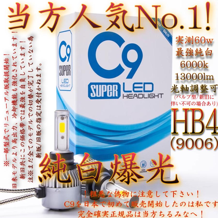 C9 HB4 9006 LED バルブ ヘッドライト フォグランプ LEDバルブ 爆光 ちるみなC9 ハイビーム ロービーム 6000k : c9-hb4-9006 : Chillmina ...