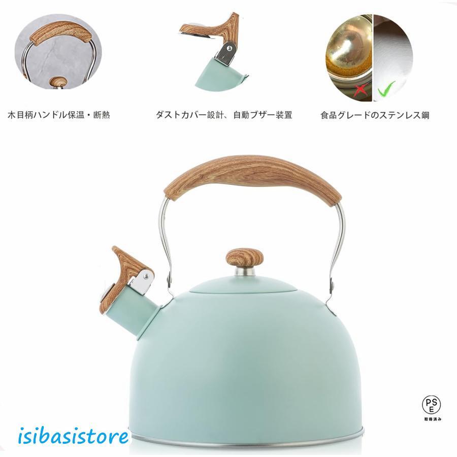 ケトル ステンレス やかん おしゃれ ih 2.5L 笛吹きケットル 広口 ステンレス製 木目ハンドル 大容量 IH やかん対応 調理器具 : Hickystore - 通販 - Yahoo ...