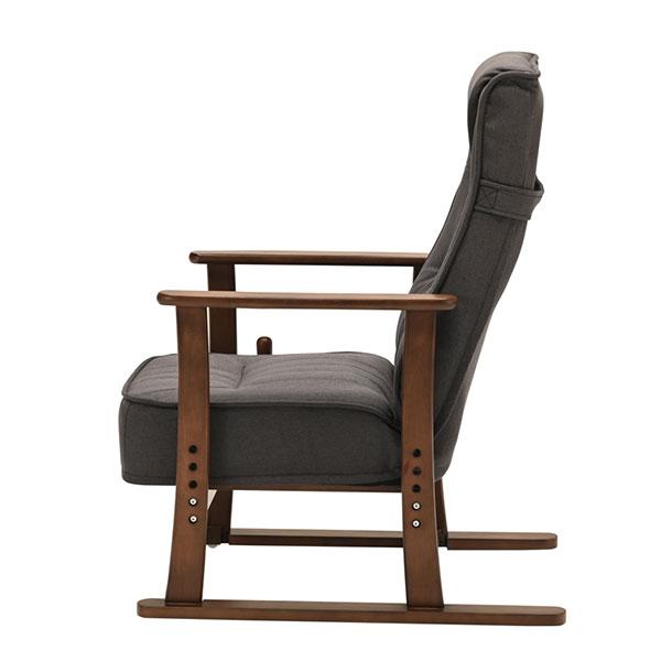 光製作所 座椅子 1人掛け コンパクト チェア 高座椅子 リクライニング ハイバック 高級座椅子 日本製 LIMOVE GRY 144644 ...