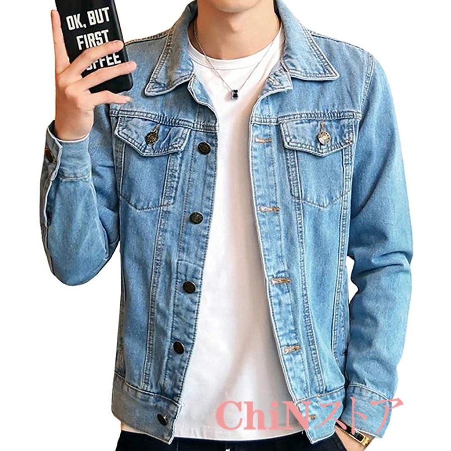 デニム ジャケット メンズ ジージャン 綿 春秋 カジュアル 通勤 通学 大きいサイズ Gジャン G099 : ChiNストア - 通販 - Yahoo!ショッピング