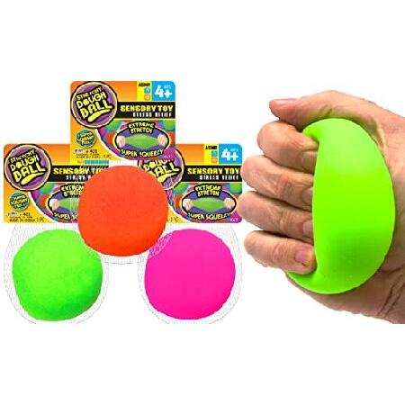 JA-RU Stretchy Balls Stress Relief (Pack of 3). Soft Stress Toys for ...