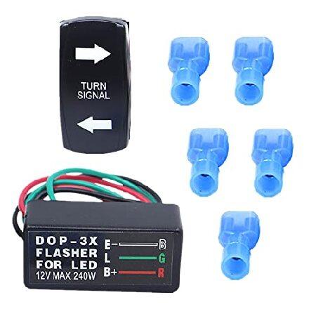Universal ATV UTV Turn Signal Rocker Switch Kit,with Flasher Green LED ...