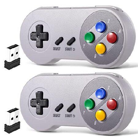 2 Pack 2.4 GHz Wireless USB Controller Compatible with SNES Games ...