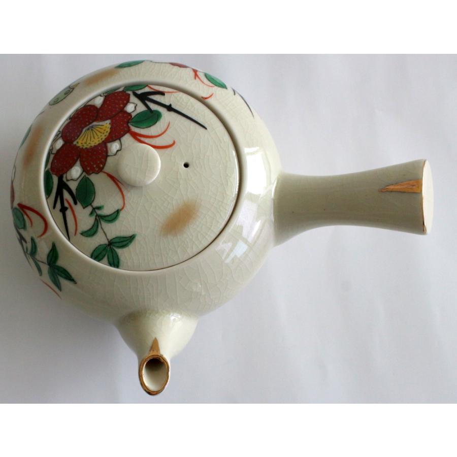 九谷焼 1254/未使用品/九谷焼 九谷洋山 急須 湯呑み 4客 茶器セット ★絵柄：紅白椿と鶯 : 地産の黒部Yahoo!店 - 通販 - Yahoo!ショッピング