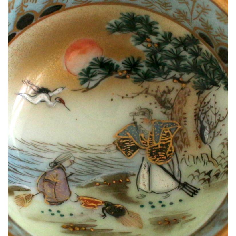 九谷焼 1263/中古・欠けあり！/九谷焼 酒器 杯(盃.ぐい呑.お猪口）金彩色絵 高砂・鶴亀 1客 : 地産の黒部Yahoo!店 - 通販 - Yahoo!ショッピング