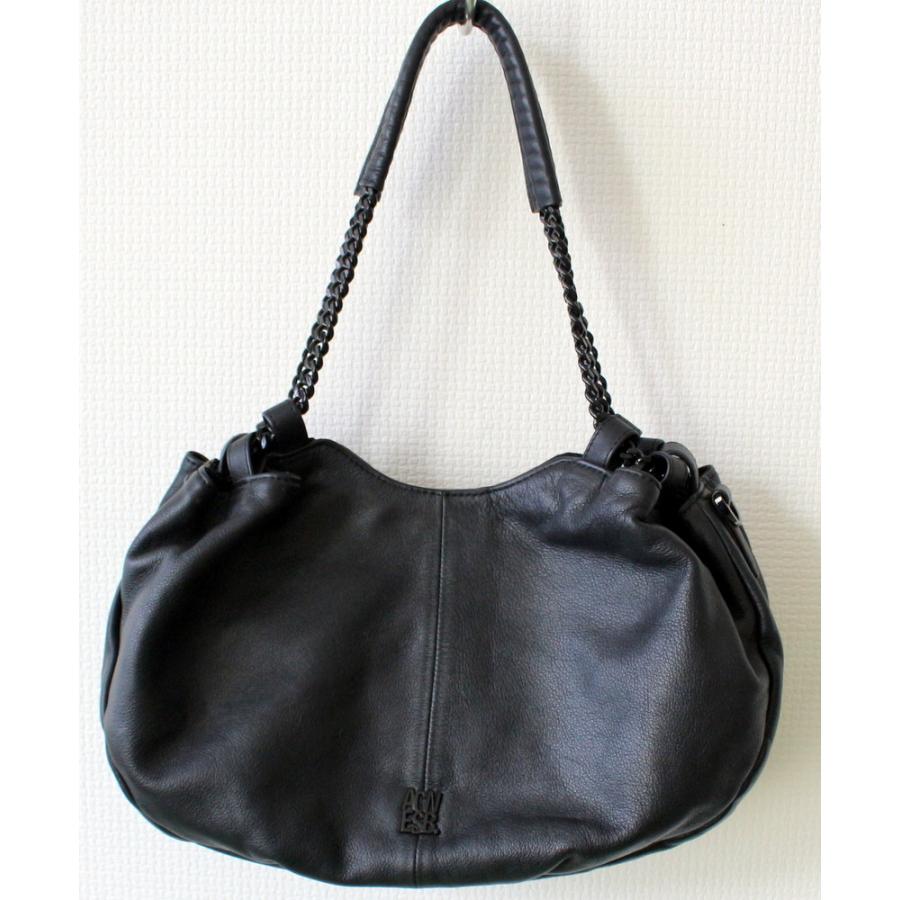 agnes b． VOYAGE 1270/中古/agnes VOYAG Eアニエスベーボヤージュ ショルダーバック ブラックレザー ブラックチェーン 牛革100％ : 地産の黒部Yahoo!店 ...