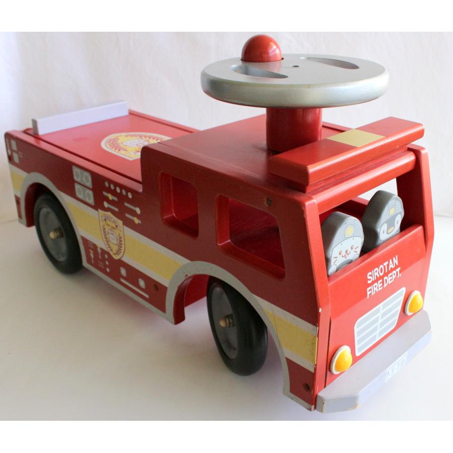 Mother garden 1354/ 中古・使用感あり/マザーガーデン 木製乗り物おもちゃ しろたん消防車 全長：55cm 幅：18cm 総重量：5.5kg : 地産の黒部Yahoo!店 ...