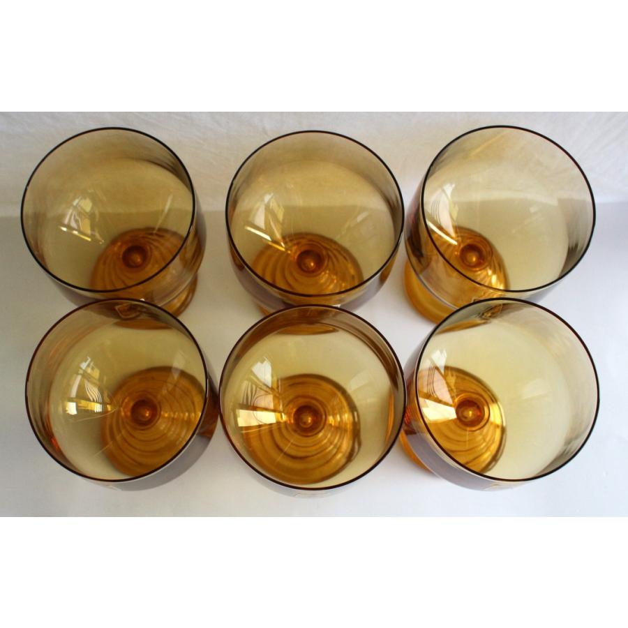 1402/未使用品/SOGA GLASS 曽我ガラス ニューステムチャム アンバー ワイングラス 6客 ★昭和レトロ アンティーク ヴィンテージ : 地産の黒部Yahoo!店 - 通販 ...