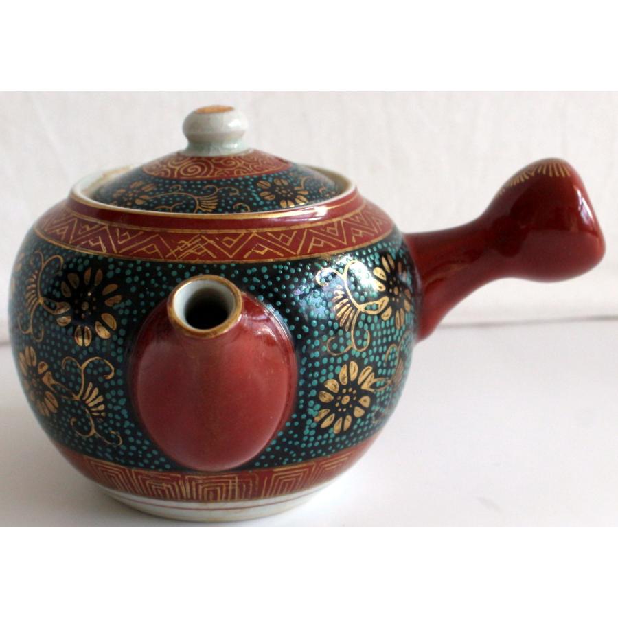 九谷焼 1428/中古/九谷焼 九谷栄峰 青粒鉄仙 茶器セット 横手急須・湯呑み茶碗 3客 ※金彩 花唐草文 金彩唐草 : 地産の黒部Yahoo!店 - 通販 - Yahoo!ショッピング