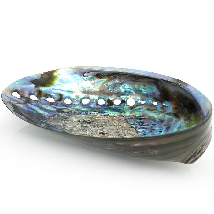 アバロン貝（お香皿、さざれ石置き皿）（アバロンシェル、アヴァロン貝） サイズ（縦×横×高さ）約8×12cm×2.5cm【※メール便不可 ...