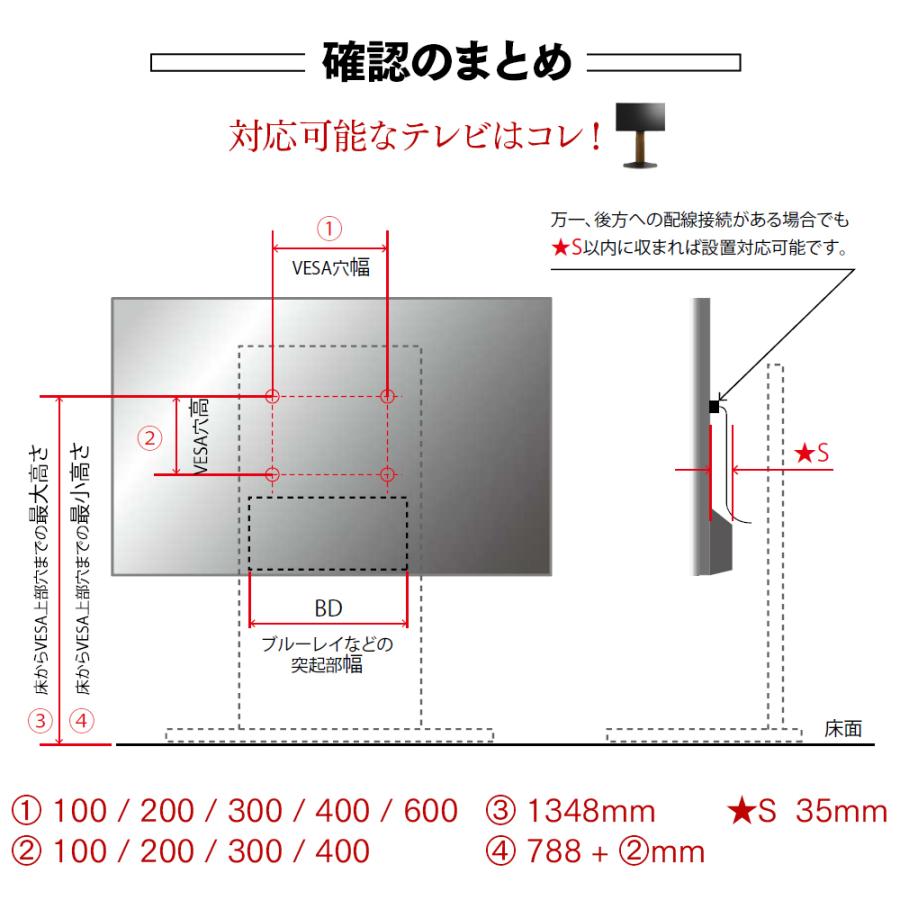 朝日木材加工 テレビスタンド 壁寄せ 40〜77v おしゃれ VESA規格対応 テレビ台 ロータイプ 大型テレビ対応 耐震 テレビボード コード収納 WS-B840 : ちょうどいい家具屋 ...