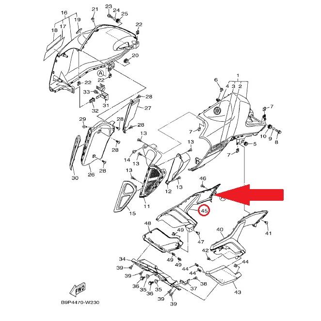 YAMAHA 純正 FZS-Fi 左シュラウドカバー #B4G-F137V-00 : Chopsヤフーショップ - 通販 - Yahoo!ショッピング