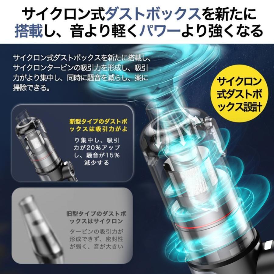 掃除機 コードレス 充電式 強力吸引 人気 サイクロン式 48000Pa 軽量