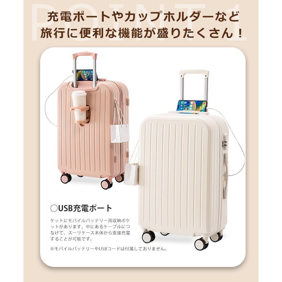 スーツケース 国際基準 TSAロック USBポート付き 機内持ち込み 軽量