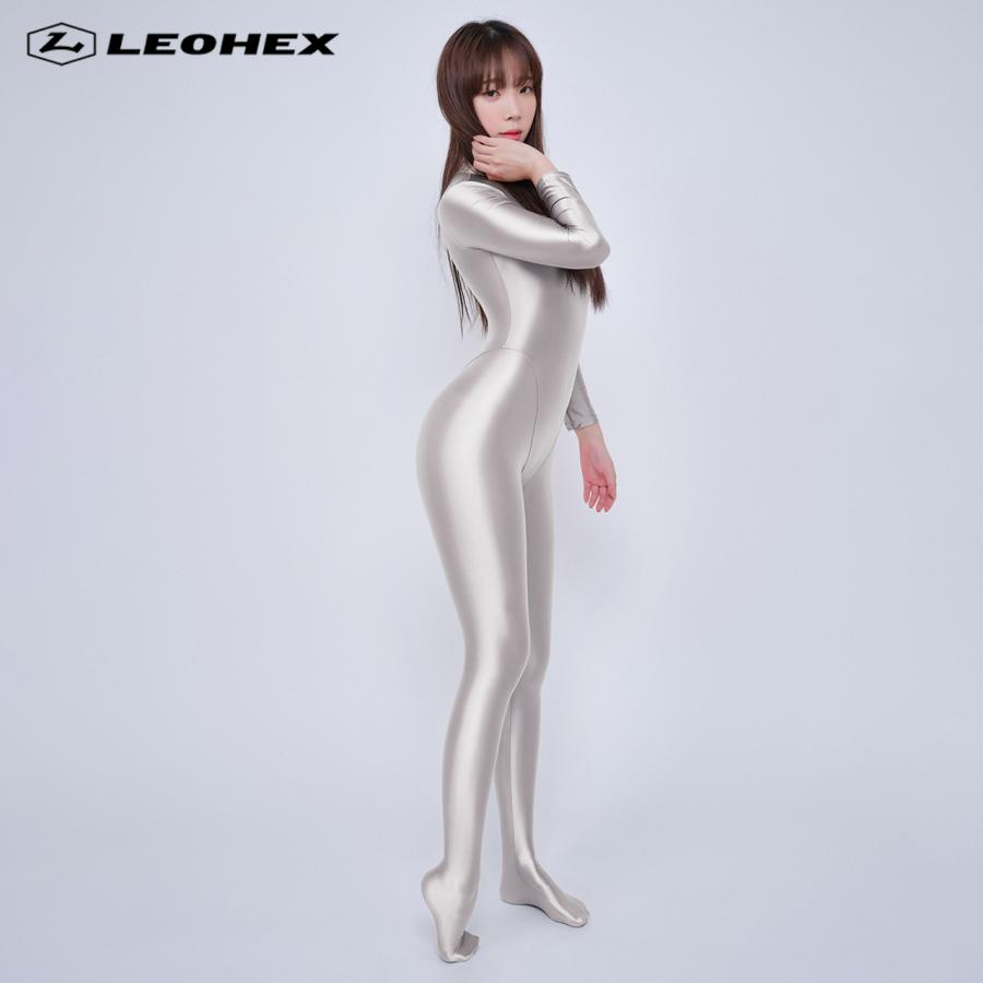 LEOHEX レオヘックス 全身タイツ 光沢 ボディスーツ ゼンタイ コスチューム フェチ キャットスーツ スベスベ ツルピタ バックファスナー グラビア 男女兼用 : ChouChouストア ...
