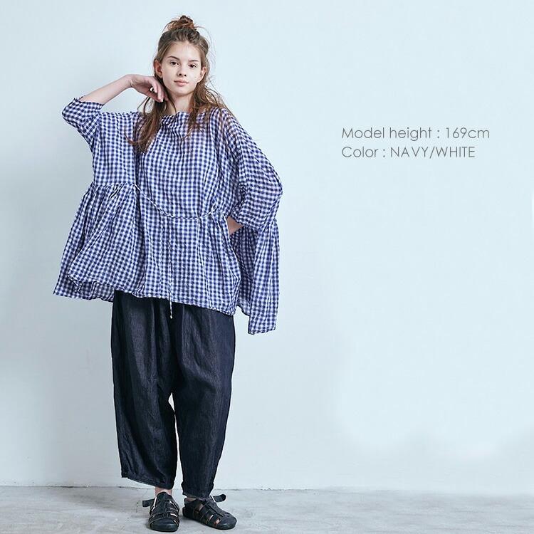 グラム (g) g-567 ギンガム ギャザー リボンブラウス チェック 2025SS 春夏 : Chouquette Yahoo!ショップ - 通販 - Yahoo!ショッピング