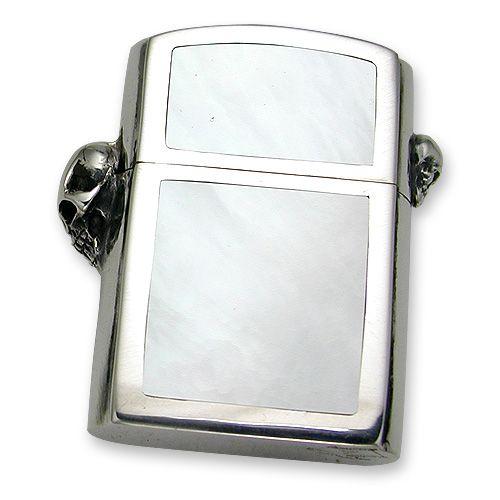 STANLEY GUESS(スタンリーゲス)：1 Piece Shell Inlaid Zippo/Skull Hinge&Flip(1ピース ...