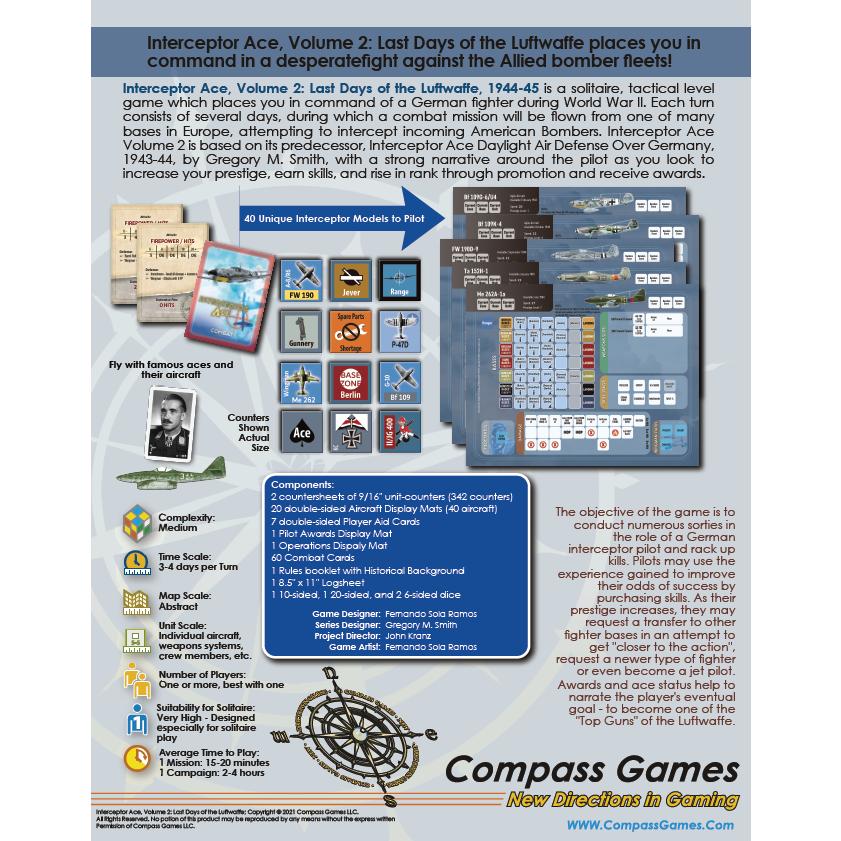 Compass: Interceptor Ace, Volume 2: Last Days of the Luftwaffe, 1944-1945 : クロノノーツゲーム - 通販 ...