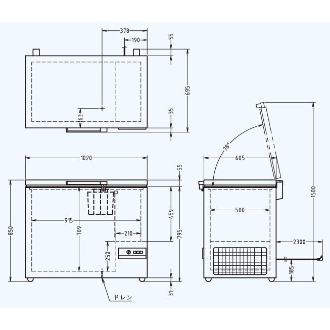 VF-282A 三ツ星貿易 エクセレンスシリーズ 大型チェスト型フリーザー
