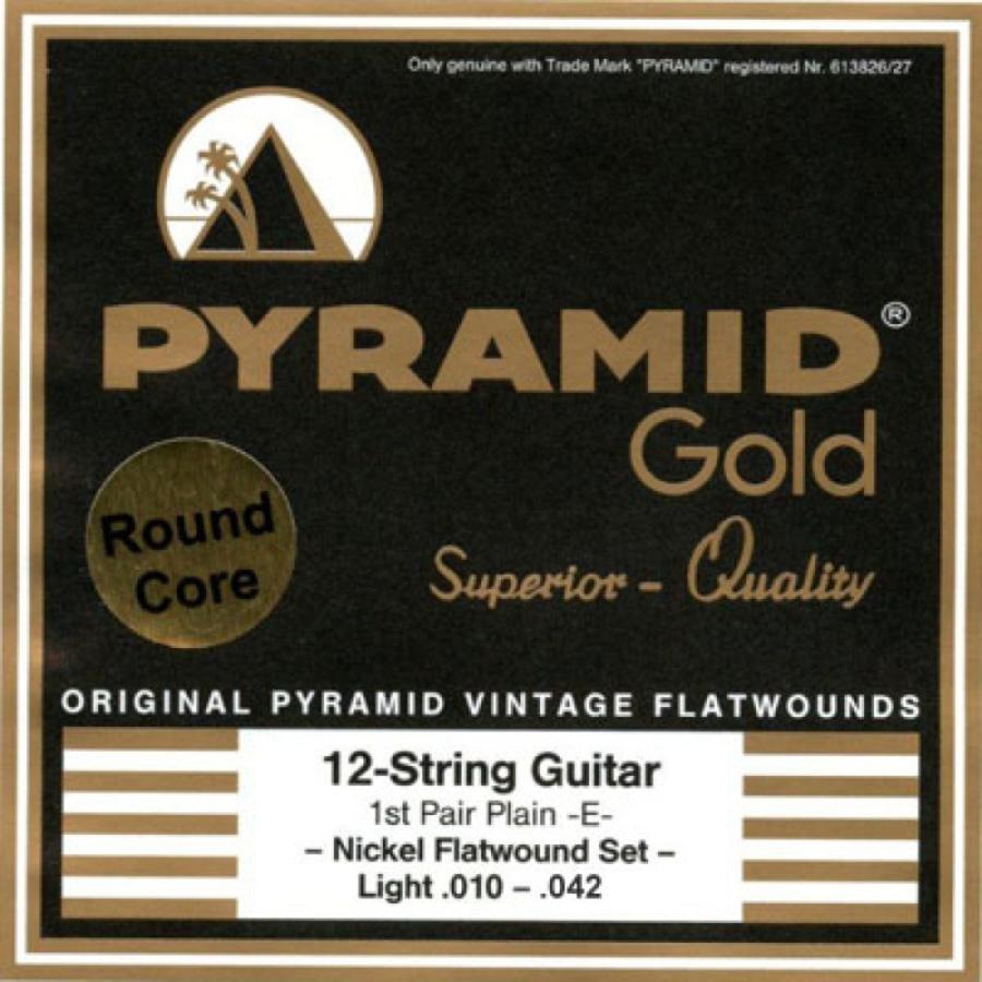PYRAMID STRINGS EG Gold 12 strings 010-042 chrome nickel flatwounds on ...