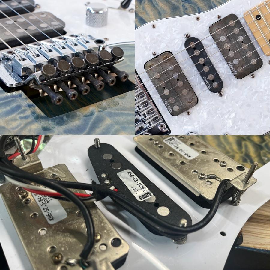 SCHECTER 【中古】 エレキギター SD-II-24-AS See-thru Blue/M 2011年製 シェクター KH6 / KS6 ピックアップ搭載 MADE IN JAPAN ...