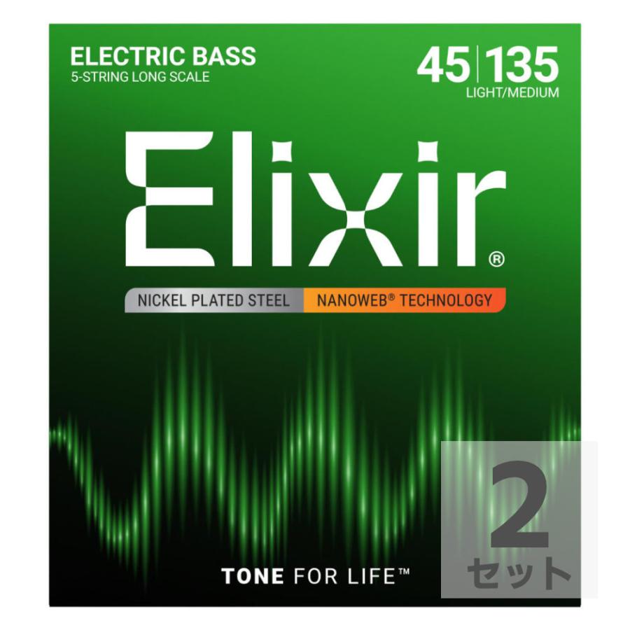 Elixir エリクサー ELIXIR 14207 5string Light Medium Long Scale 45-135 5弦ベース用 ...