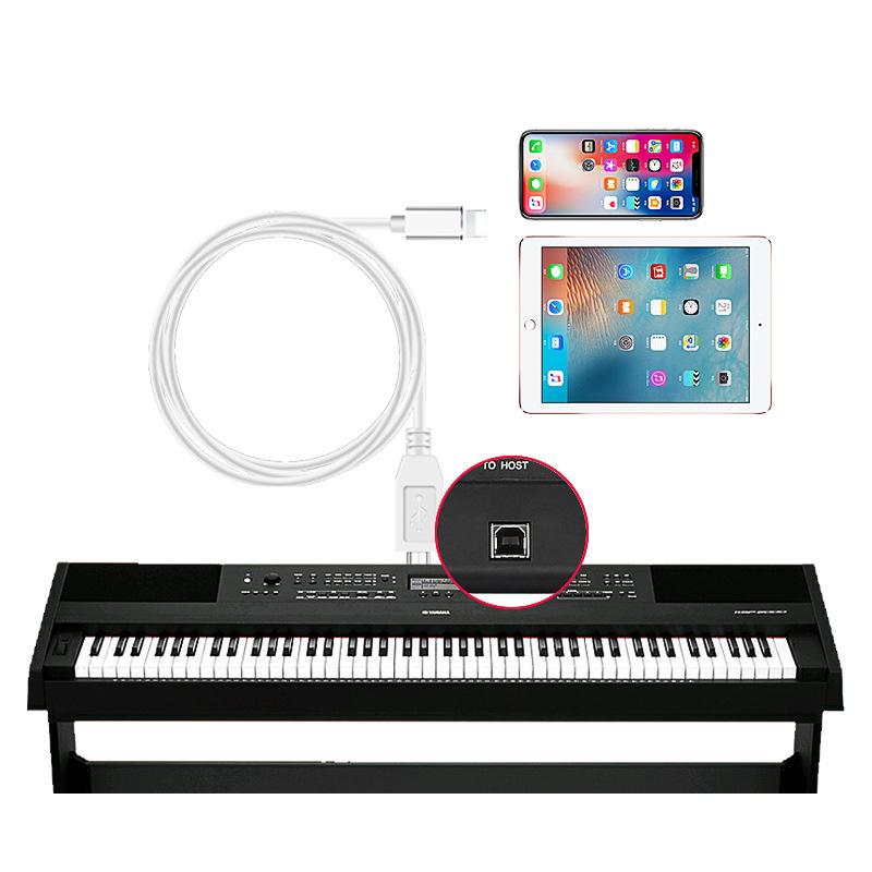 iPhone/iPad用 MIDIケーブル 1M USB-B to Lightning オーディオインターフェイス 電子楽器 変換ケーブル ...