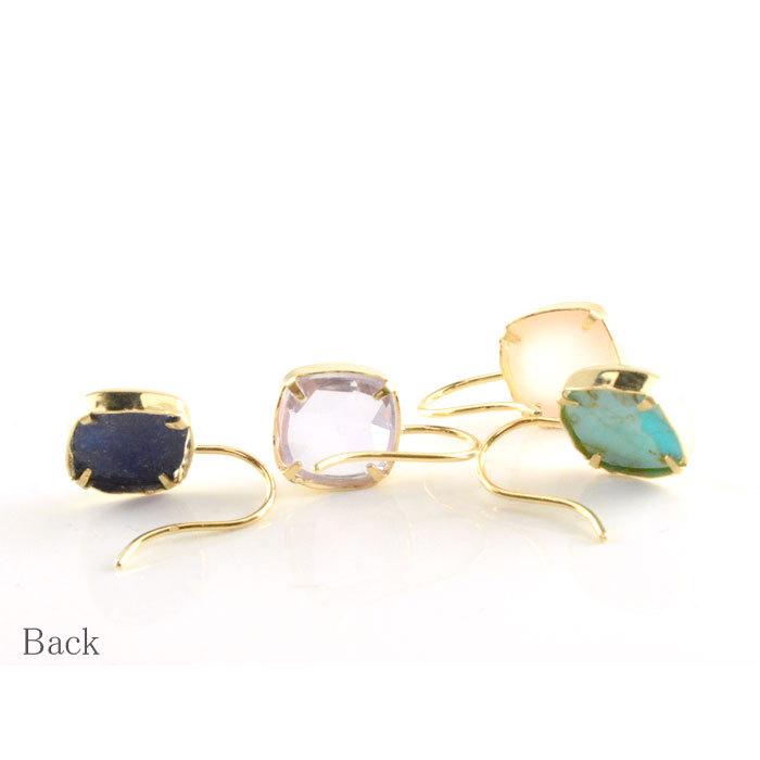 ピアス k18 レディース フックピアス 天然石 四角 18k 18金 水晶 ピアス k18 レディース フックピアス 天然石 四角 18k 18金 水晶