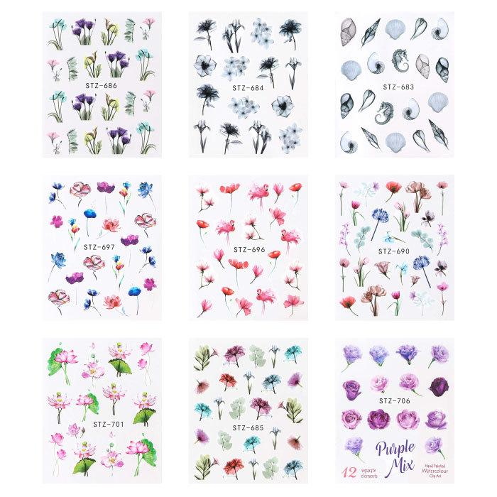 ネイルシール ネイルステッカー ネイル デコレーション デコ デコシール フラワー 花柄 カラフル モノクロ : CINC SHOP ヤフーショッピング店 - 通販 - Yahoo!ショッピング