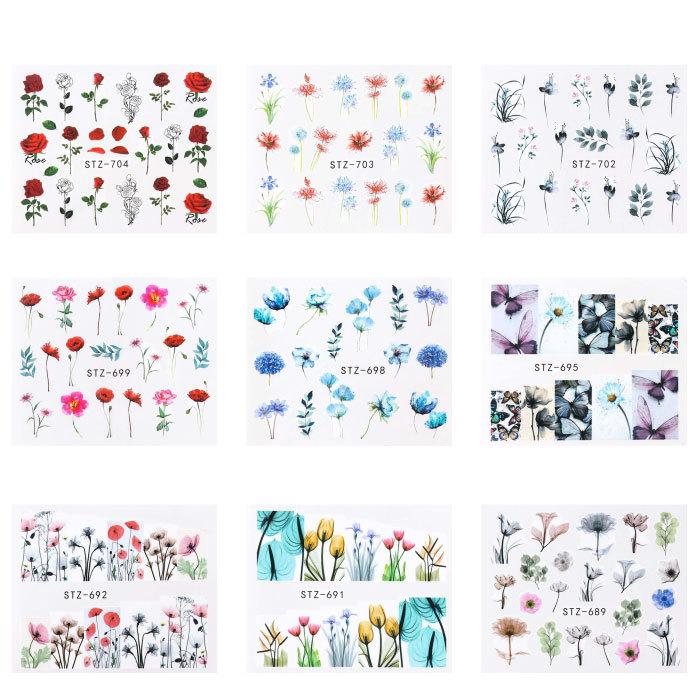 ネイルシール ネイルステッカー ネイル デコレーション デコ デコシール フラワー 花柄 カラフル モノクロ : CINC SHOP ヤフーショッピング店 - 通販 - Yahoo!ショッピング