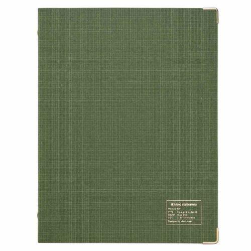 2mm grid binder A5 8穴 kleid クレイド ルーズリーフバインダー 新日本カレンダー Olive Drab プレゼント ...