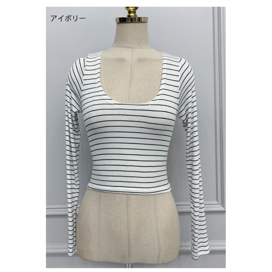 【全2色】ストライプ長袖カットソー アイボリー ブラック 【241112top1】(jmam )(241112) : CINNAMON GIRL - 通販 - Yahoo!ショッピング