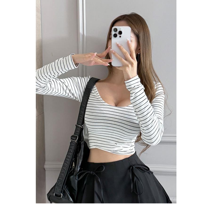 【全2色】ストライプ長袖カットソー アイボリー ブラック 【241112top1】(jmam )(241112) : CINNAMON GIRL - 通販 - Yahoo!ショッピング