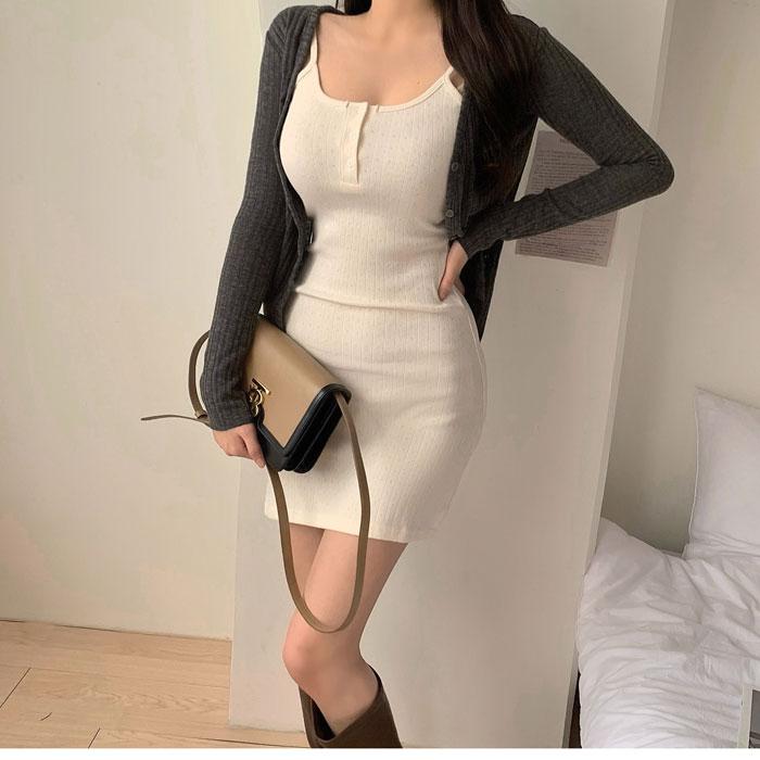 《新作10％OFF 3/18(火) 11:59迄》【全3色】キャミソールミニワンピース アイボリー メランジグレー ネイビー【250307op4】( sin )(250310 ...