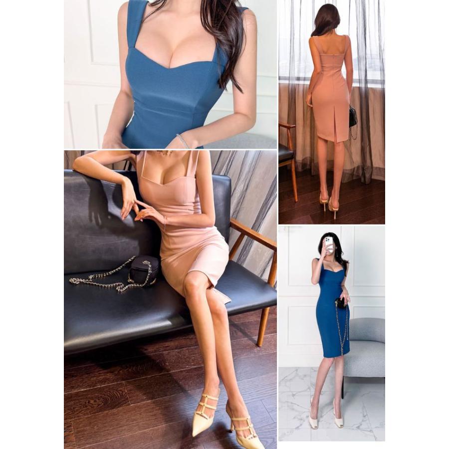 《新作10％OFF 5/15(木) 11:59迄》【全2色】ミディアム丈スリットタイトワンピース ブルー インディ―ピンク S/M/L【250505op5】( jmam )(250507 ...