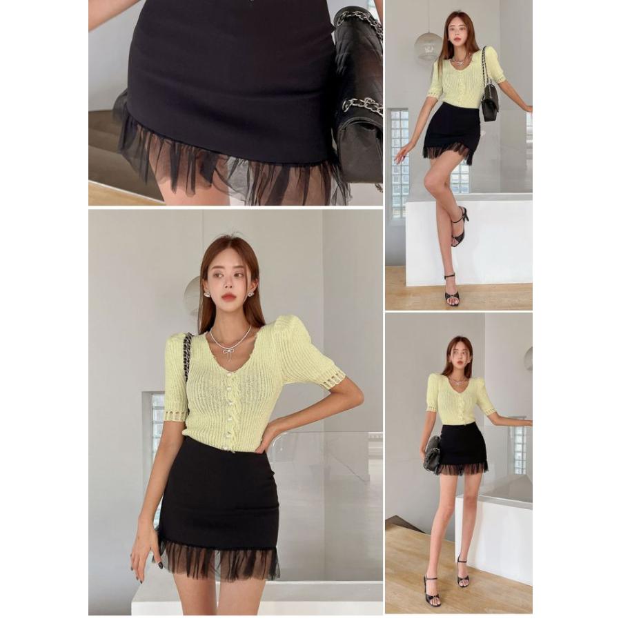 【全2色】フリルタイトミニスカート ブラック グレー S/M【frill-0816ask】( lam )(240903) : CINNAMON GIRL - 通販 - Yahoo!ショッピング