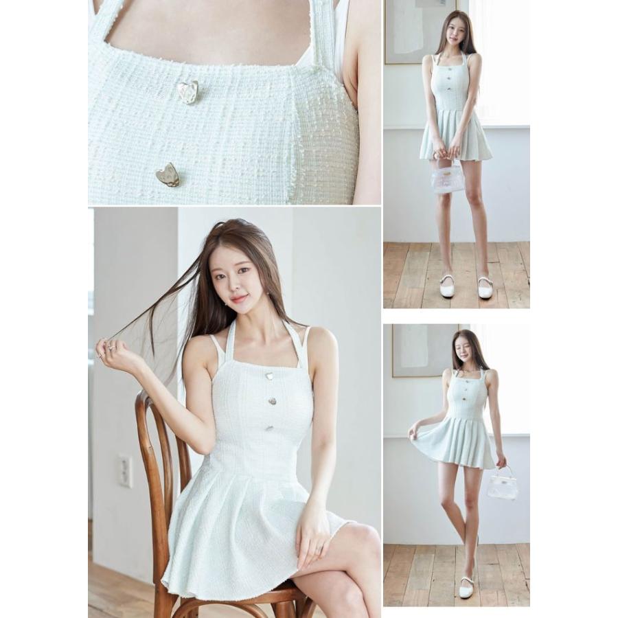 【全2色】ホルターネックツイードミニワンピース アイボリー スカイ【holter-e021929op】( mja )(240226) : holter-e021929op : CINNAMON ...