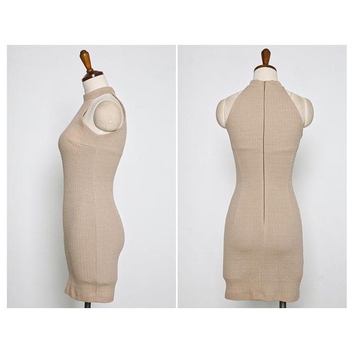 【PREMIUM】【最高級★LUXURY STYLE】ホルターネックミニワンピース アイボリー ベージュ ブルーグリーン S/M/L【knit-e052818lux】( mja ...