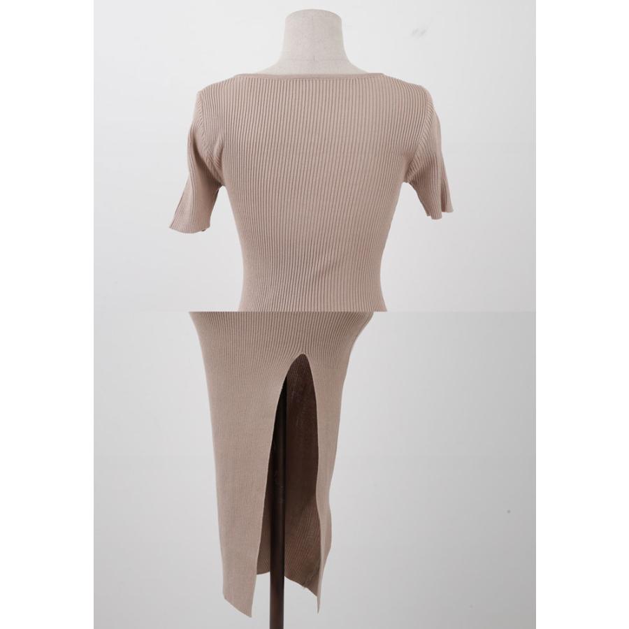 《新作10％OFF 4/15(火) 11:59迄》【全4色】ミディアム丈タイト半袖ワンピース ベージュ ピンク スカイブルー ブラック【midi-250319op】( lam )(250407 ...