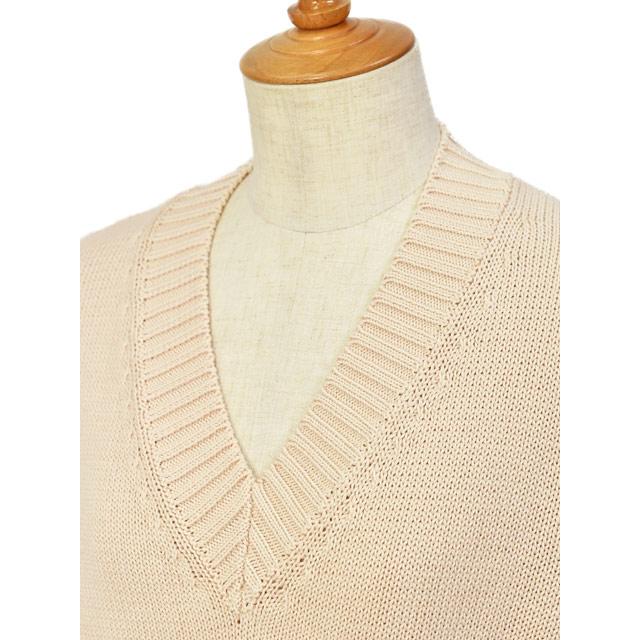 roberto collina【ロベルト コリーナ】スリーブレスVネックニット T10016 30 CIPRIA コットン ベージュ ...
