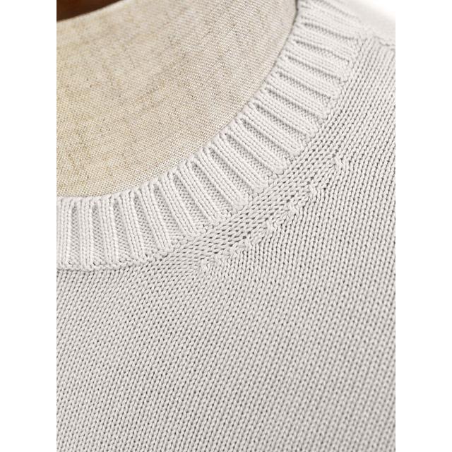 FEDELI FEDELI【フェデーリ】クルーネックニット ARG.8 ML. GIZA L. DUSTY 58 8G コットン ライトグレー : CINQUE CLASSICO - 通販 ...