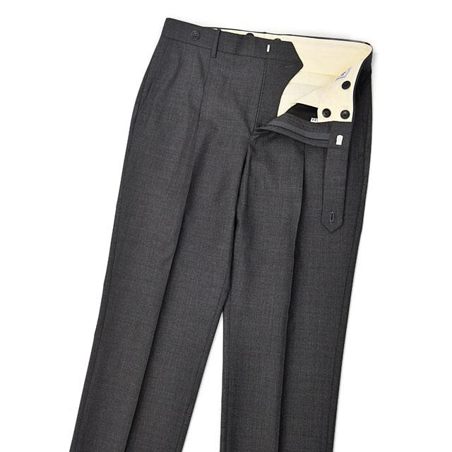 ROTA【ロータ】ワンプリーツ ベルトレスパンツ 291 2C CINT MILAN 092 2 トロピカルウール チャコールグレー ...